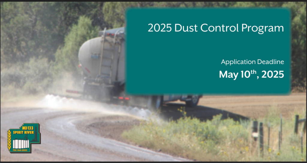 Dust Control Applications Available. - Municipal District of Spirit River
